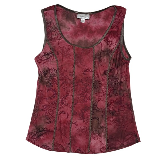 dressbarn | Tops | Vtg Dressbarn Top Womens Medium Red Floral Y2k Fairy ...